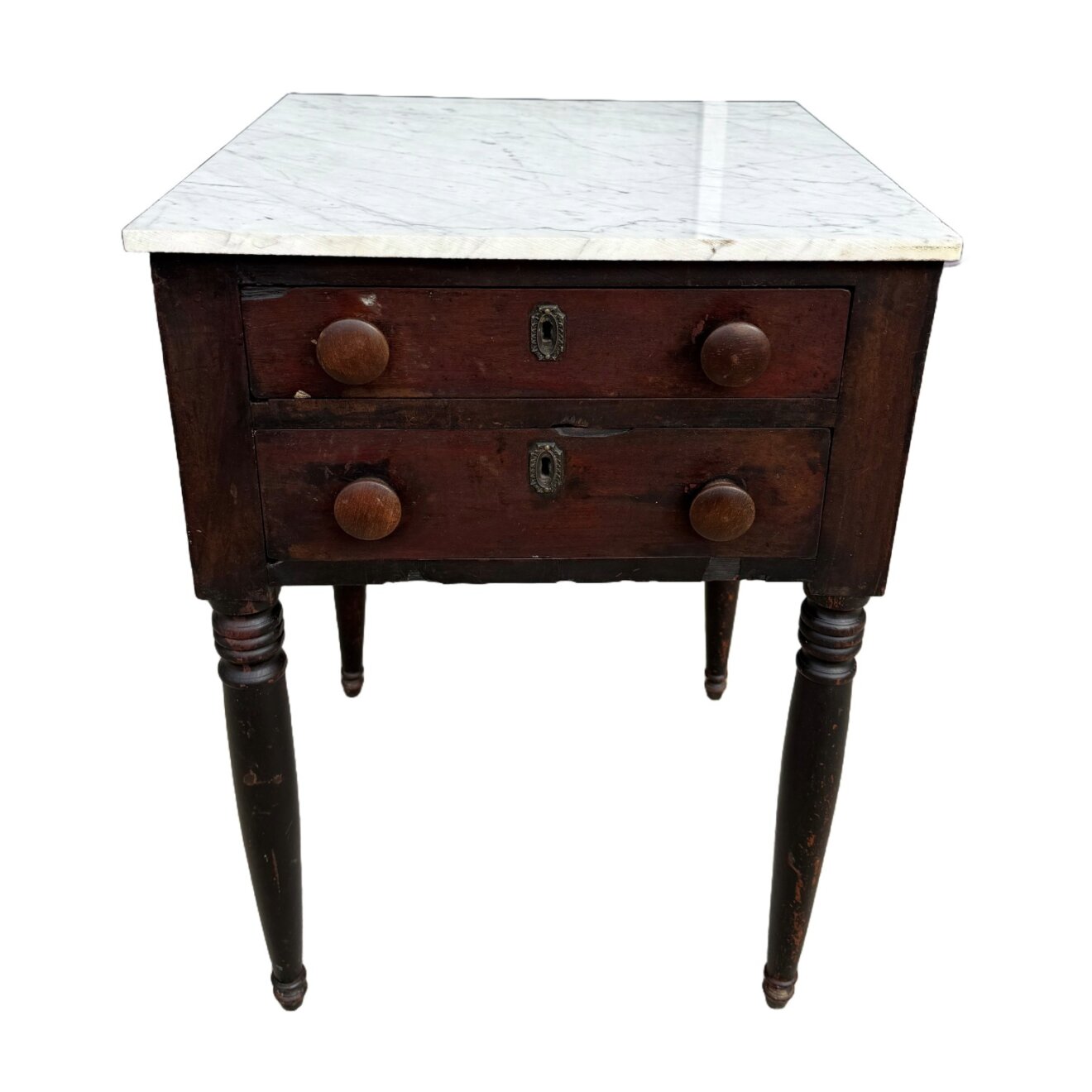 19th Century End Table with Marble Top - Raleigh Furniture Gallery